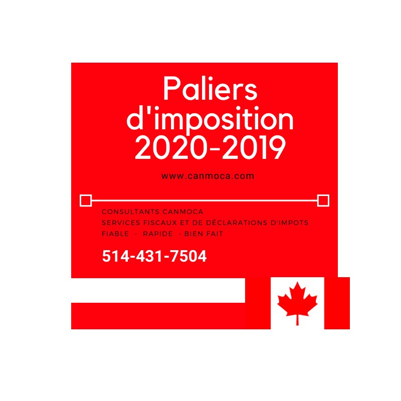 2020-2019 Canada – Rangos de impuestos | Declaration Impots Canada